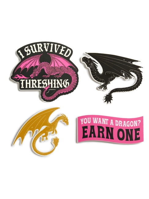 Fourth Wing: I Survived Threshing Stickers - Sticker Set of 4 ...