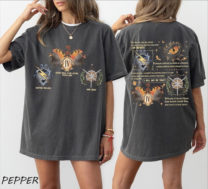 Fourth Wing Iron Squad Two Sided Comfort Colors Shirt, Onyx Storm Brave ...