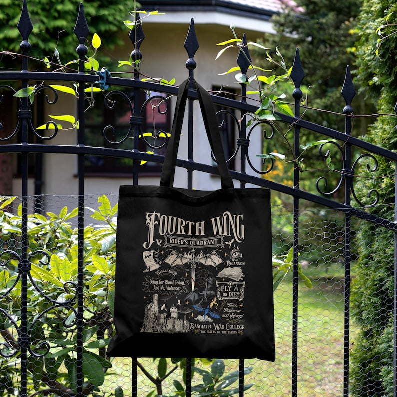 Fourth Wing Riders Quadrant Tote Bag with Basgiath War College Map and ...