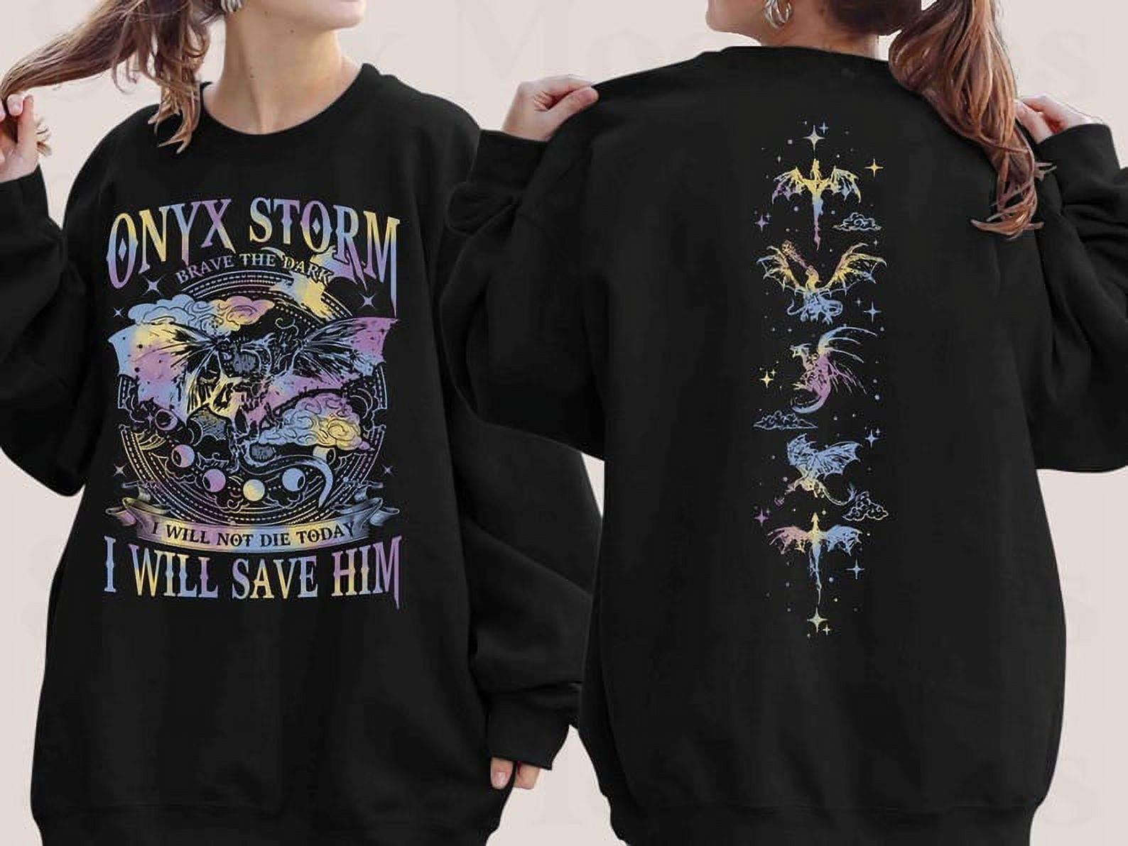 Fourth Wing Series Sweatshirt, Onyx Storm Brave The Dark Sweatshirt ...