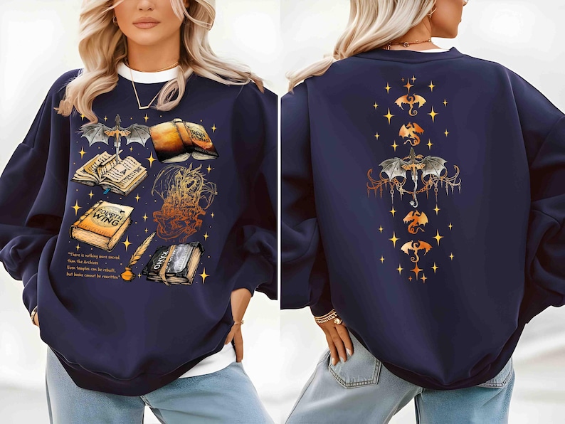 Fourth Wing Series Two Sided Shirt For Fans, War College Shirt, Dragon ...