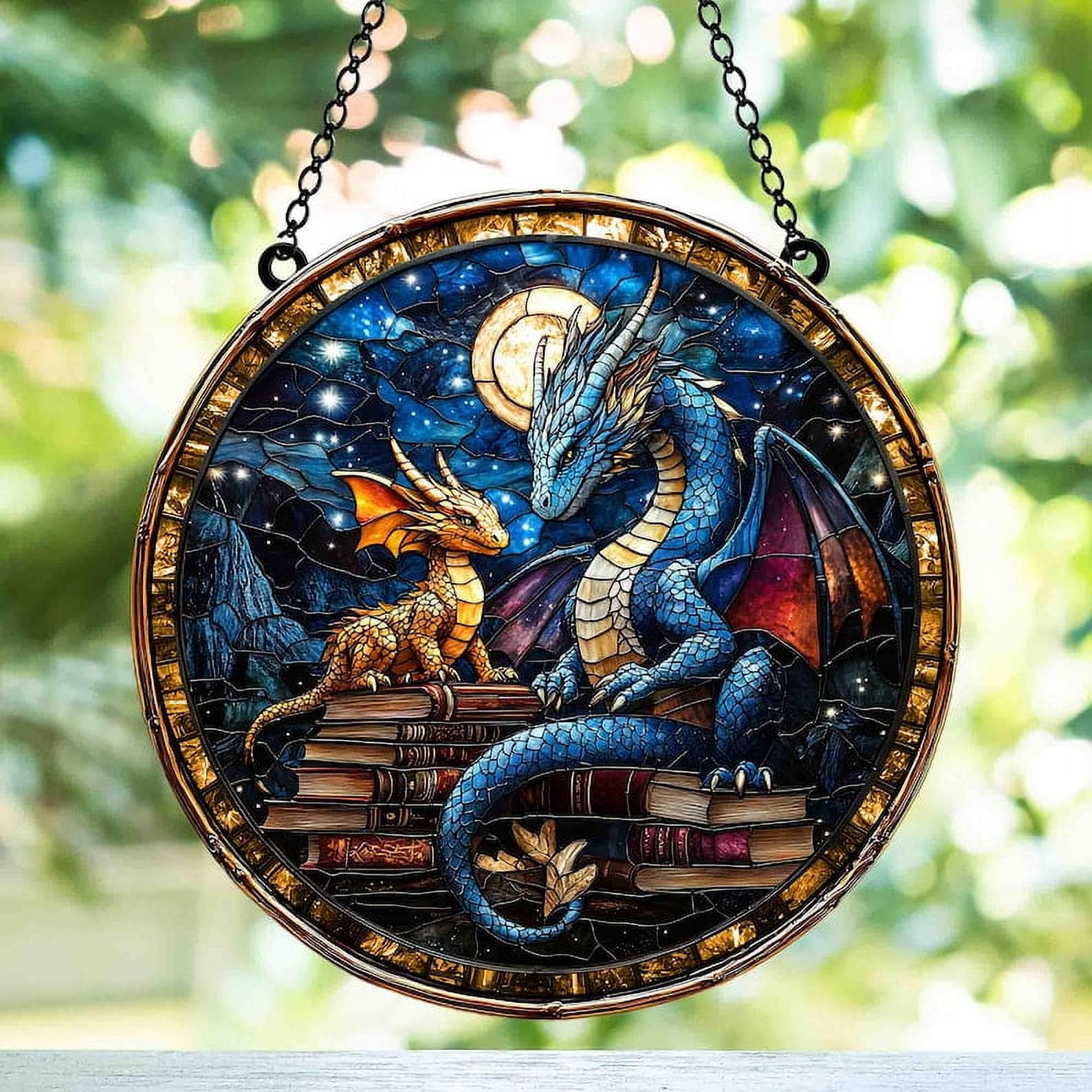 Fourth Wing Suncatcher, Book Dragon Window Hanging, Fantasy Dragon ...