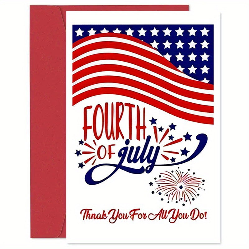 Fourth of July Greeting Card - Patriotic American Flag Design with ...