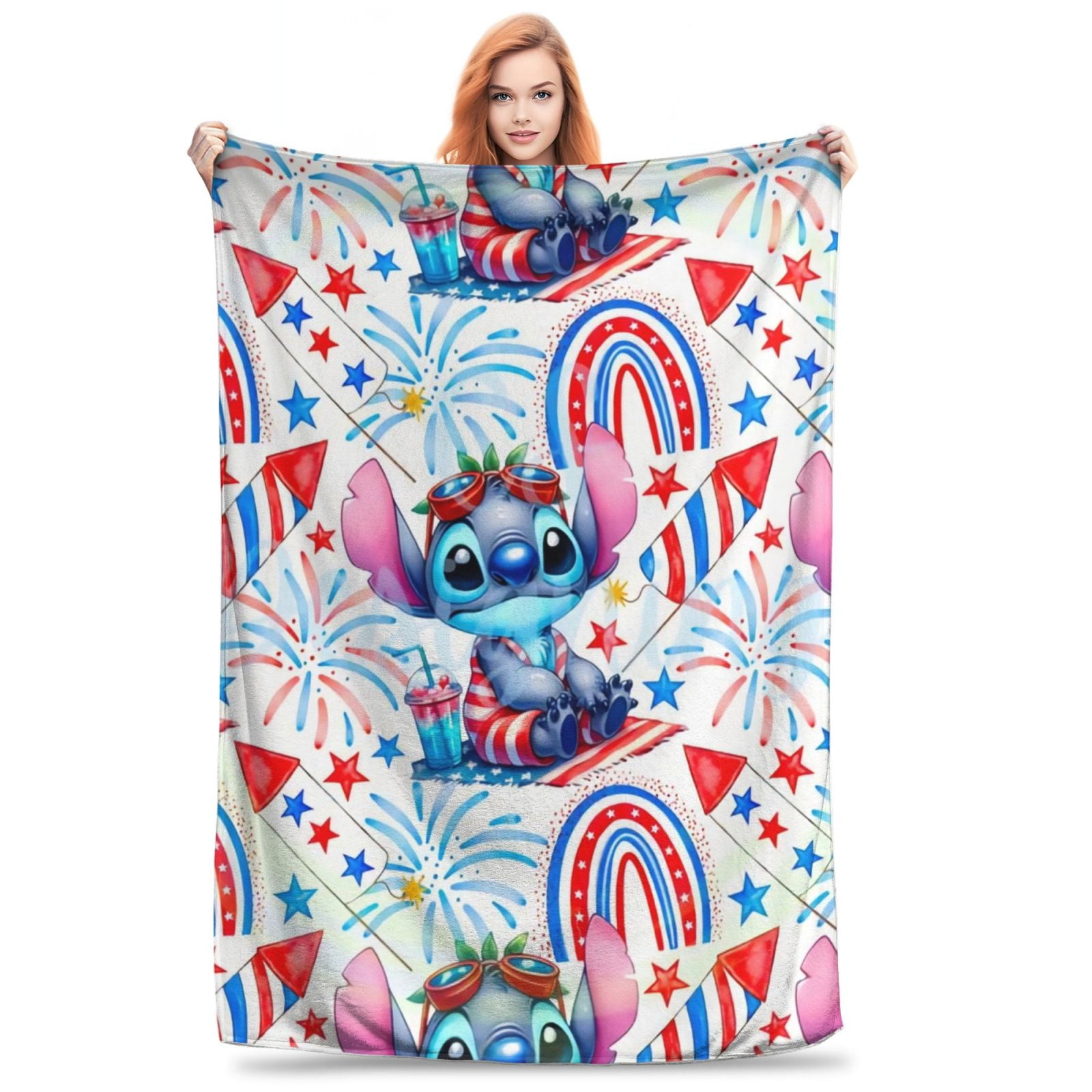 Fourth of July Stitch Blanket Super Soft Lightweigh Throw Blanket for ...
