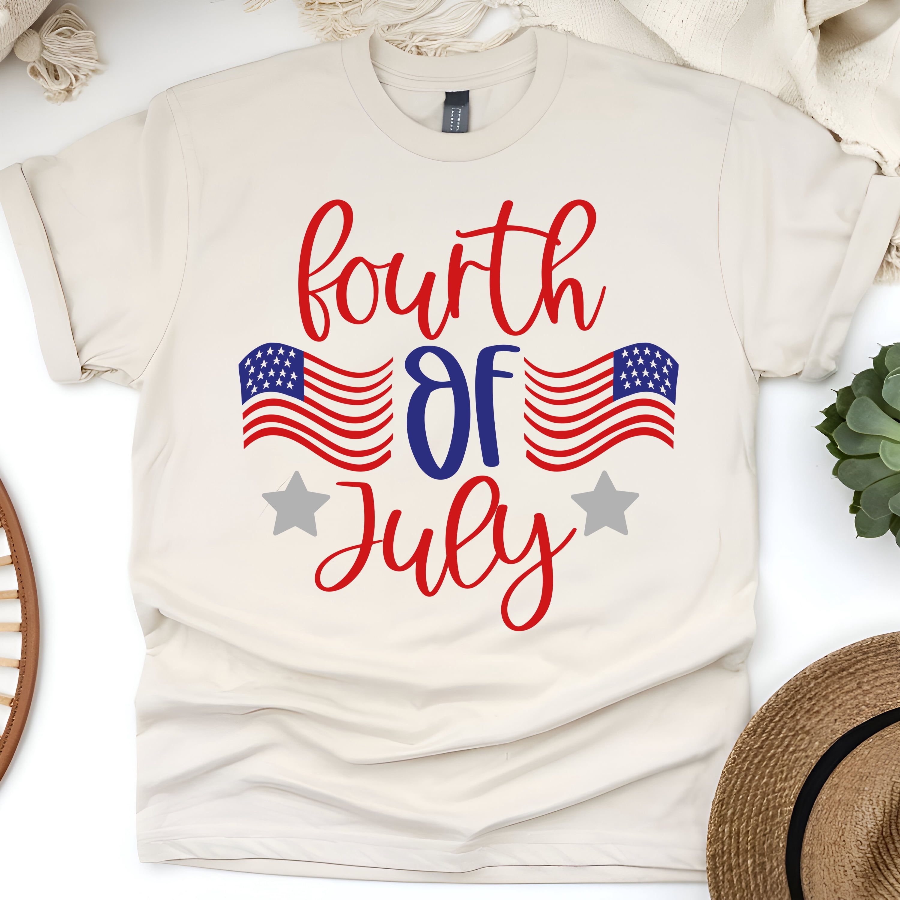 Fourth of July T-Shirt, American Flag Graphic Tee, Patriotic Red White ...