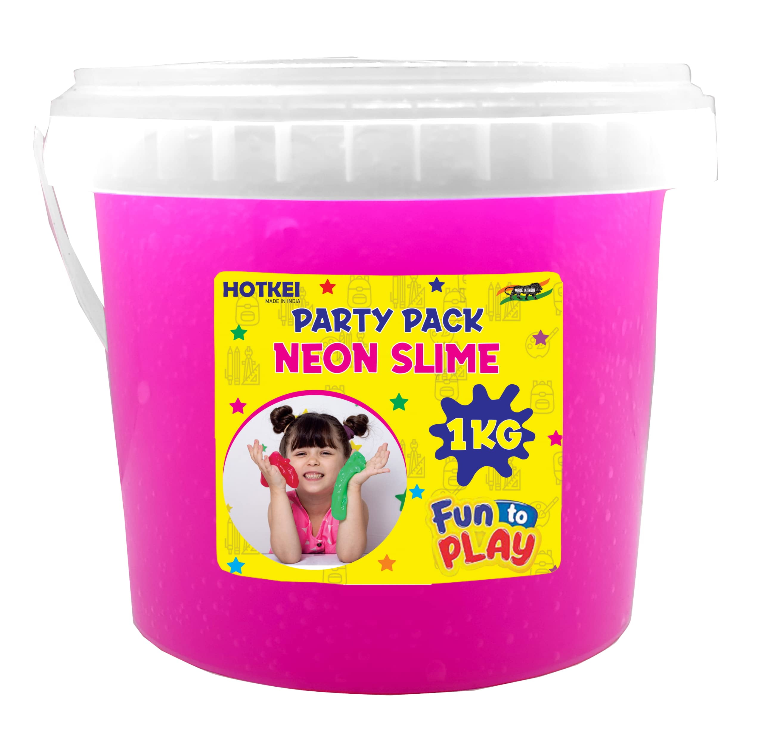 Fourthline (1 Kg Neon Slime) Pink Fruit Scented Big Slimy Slime Gel ...