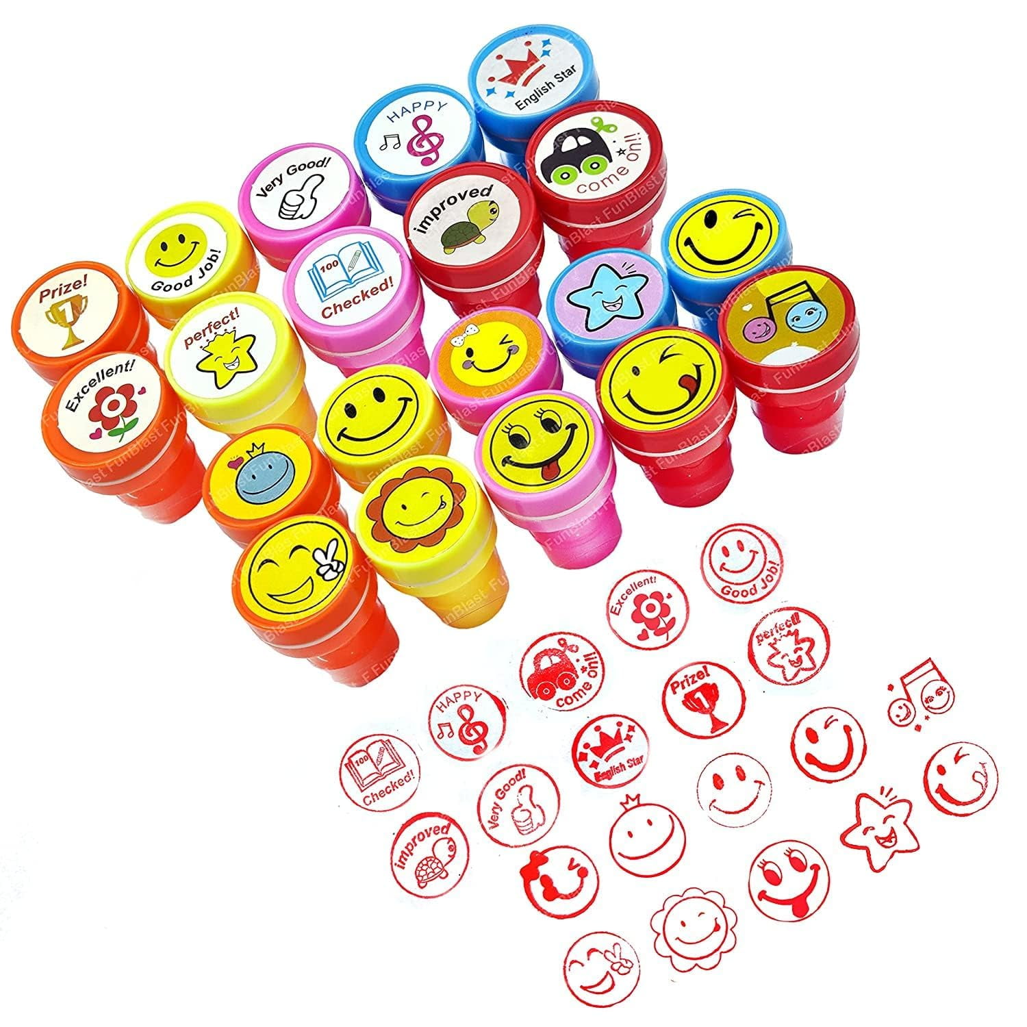 Fourthline 10 Emoji Cute Stamps for Kids Smiley Stamps for Kids, Gifts ...