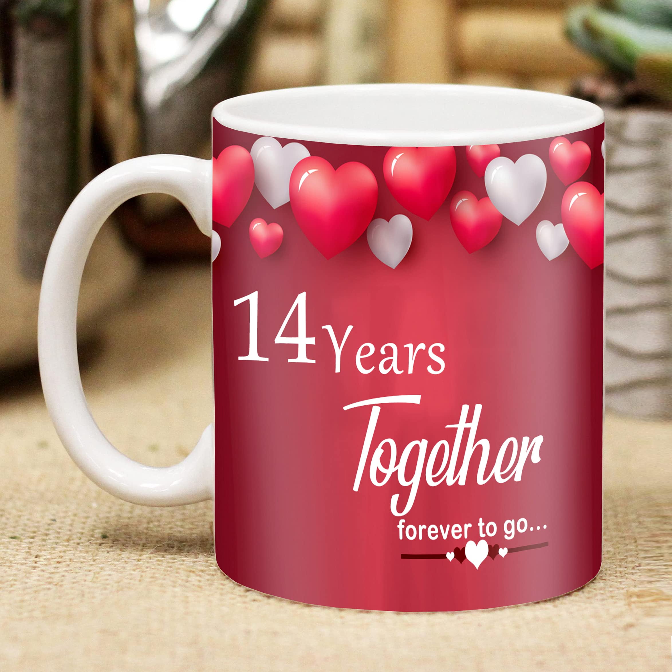 Fourthline 14 Years Together Forever to Go Quoted Printed Ceramic ...