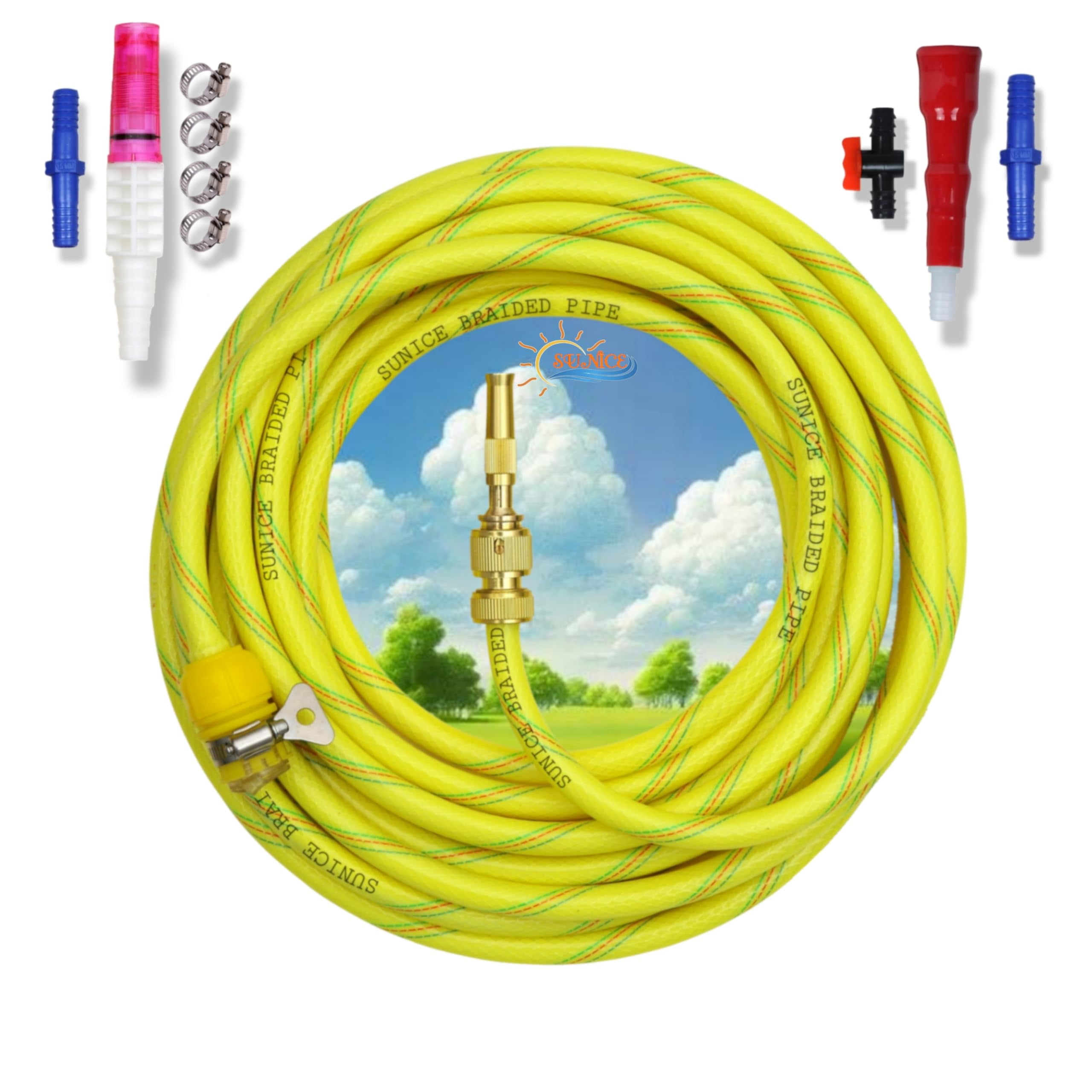 Fourthline 15 Meter Neon Flexible Hose Pipe, Spray, Adapter (Pipe ...