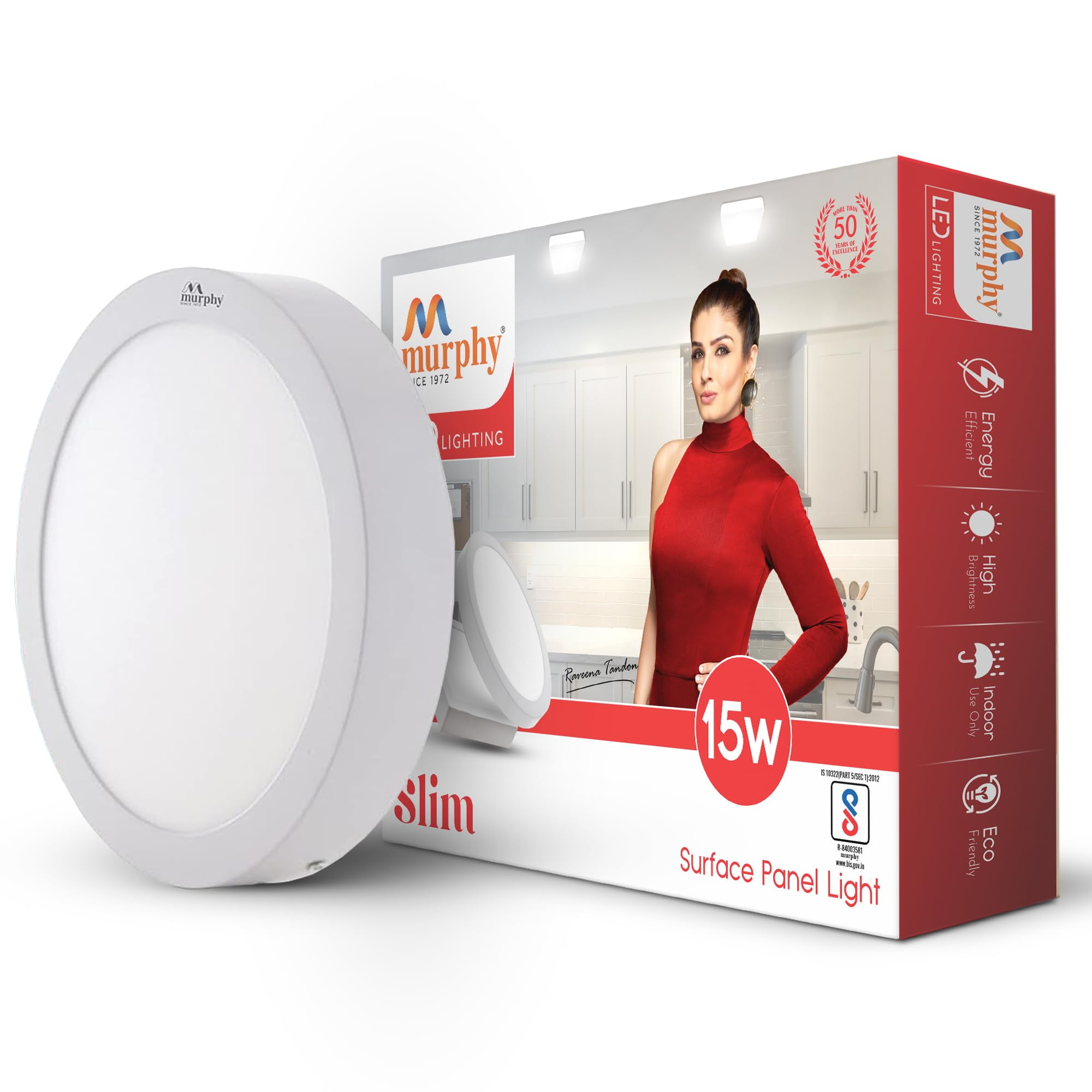 Fourthline 15-Watts Slim Round LED Surface Mount Panel Light without ...