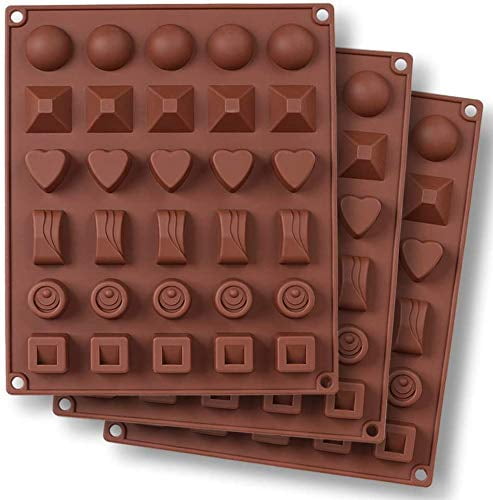 Fourthline 30 Cavity Melting Chocolate Silicone Molds Mix Shape Flowers ...