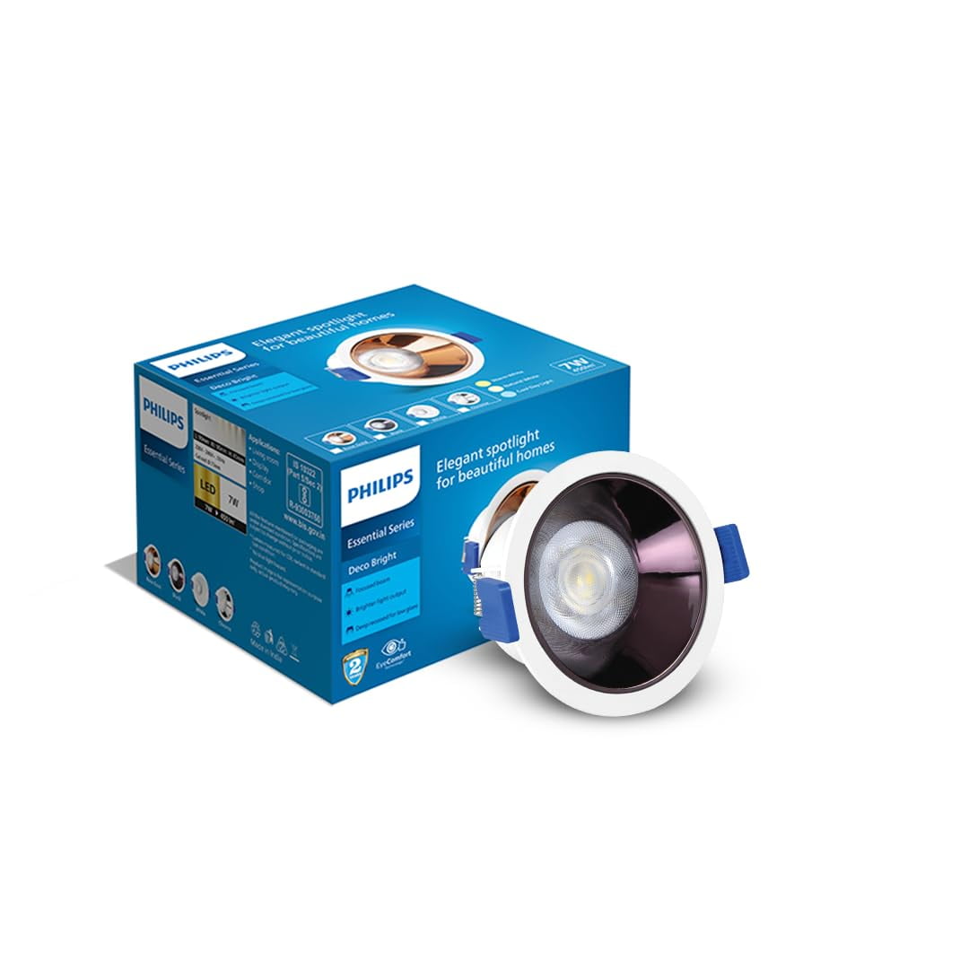 Fourthline 7 Watt Black Reflector LED Ceiling COB Round Spot Light with ...