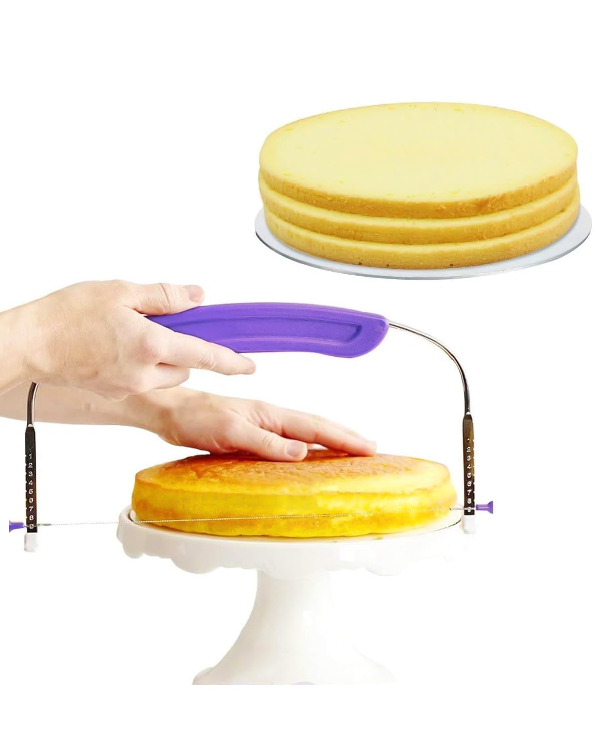 Fourthline Adjustable Small Cake Leveler Cutter Slicer with Stainless ...