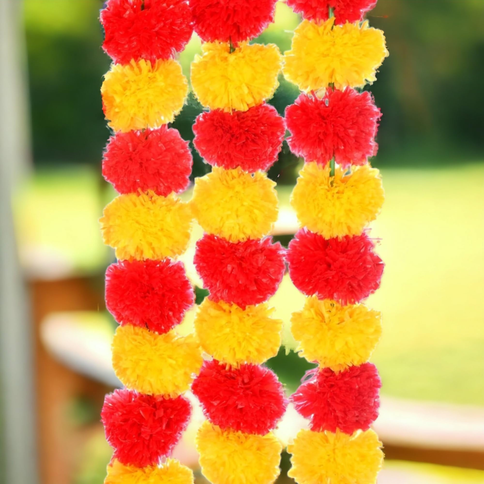Fourthline Artificial Fluffy Marigold Flower/Genda Phool Garlands | 5 ...