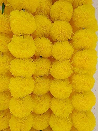 Fourthline Artificial Marigold Flower Garlands for Home D cor - Pack of ...