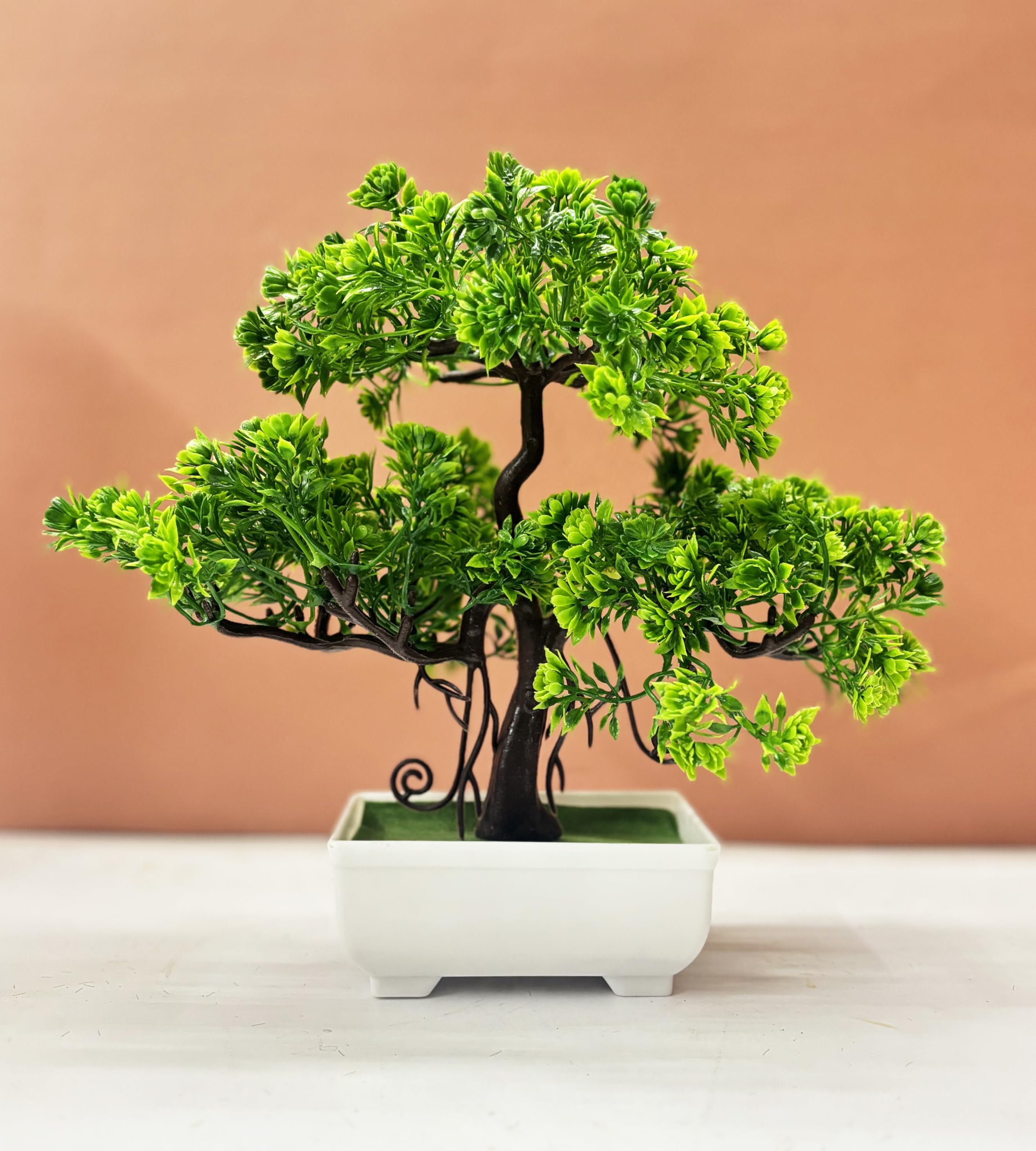 Fourthline Artificial Plants Pot Fake Bonsai Pine Trees Plants Greenery ...