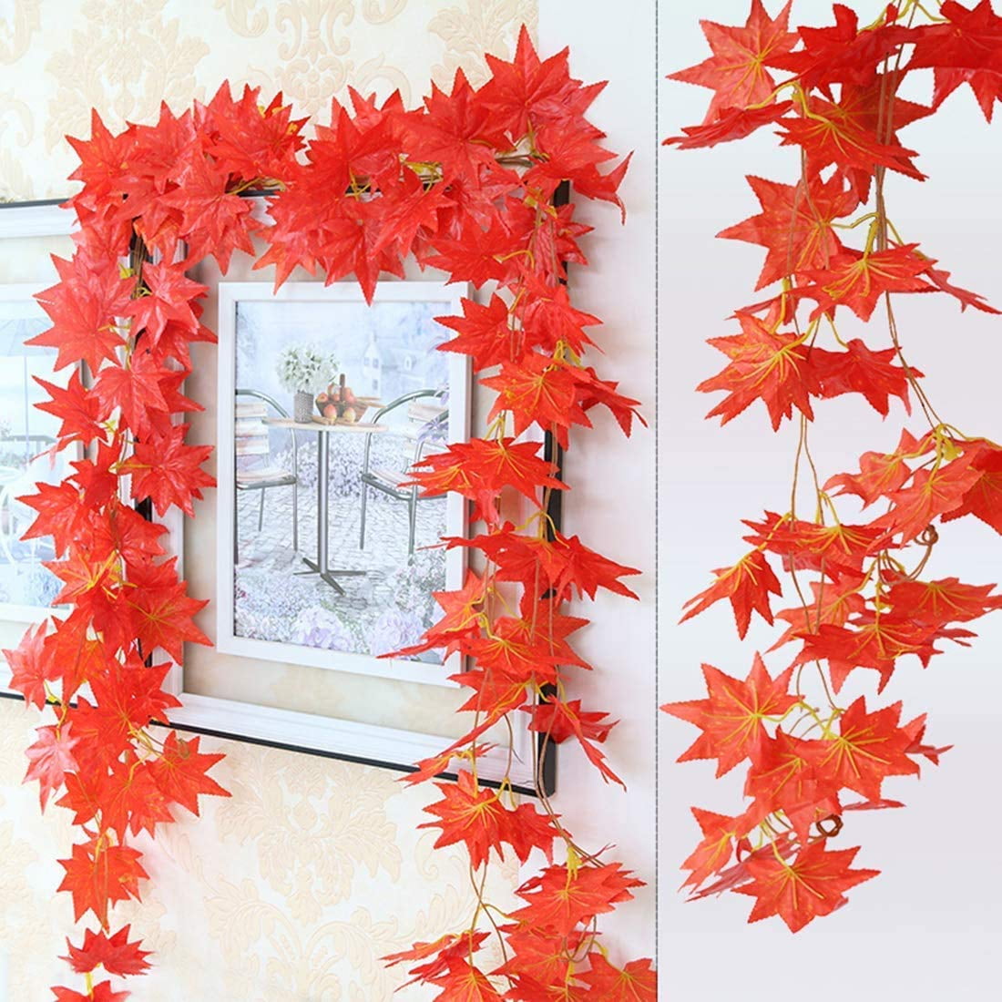 Fourthline Autumn and Green 10pc Artificial Trailing Mapple Vine Leaf ...