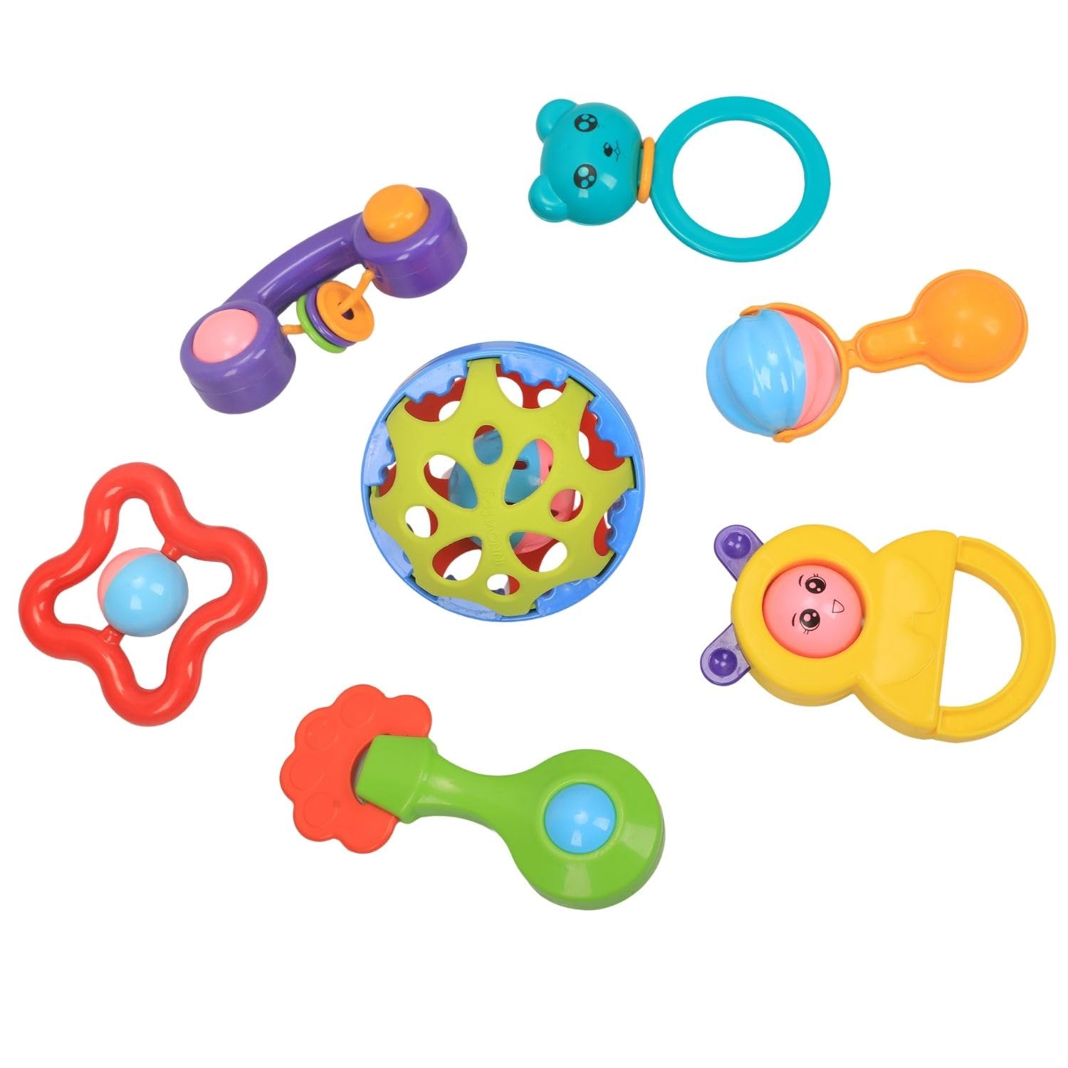 Fourthline Baby Rattle Toys for Babies 7 Pcs Pack - No Sharp Edge | Non ...
