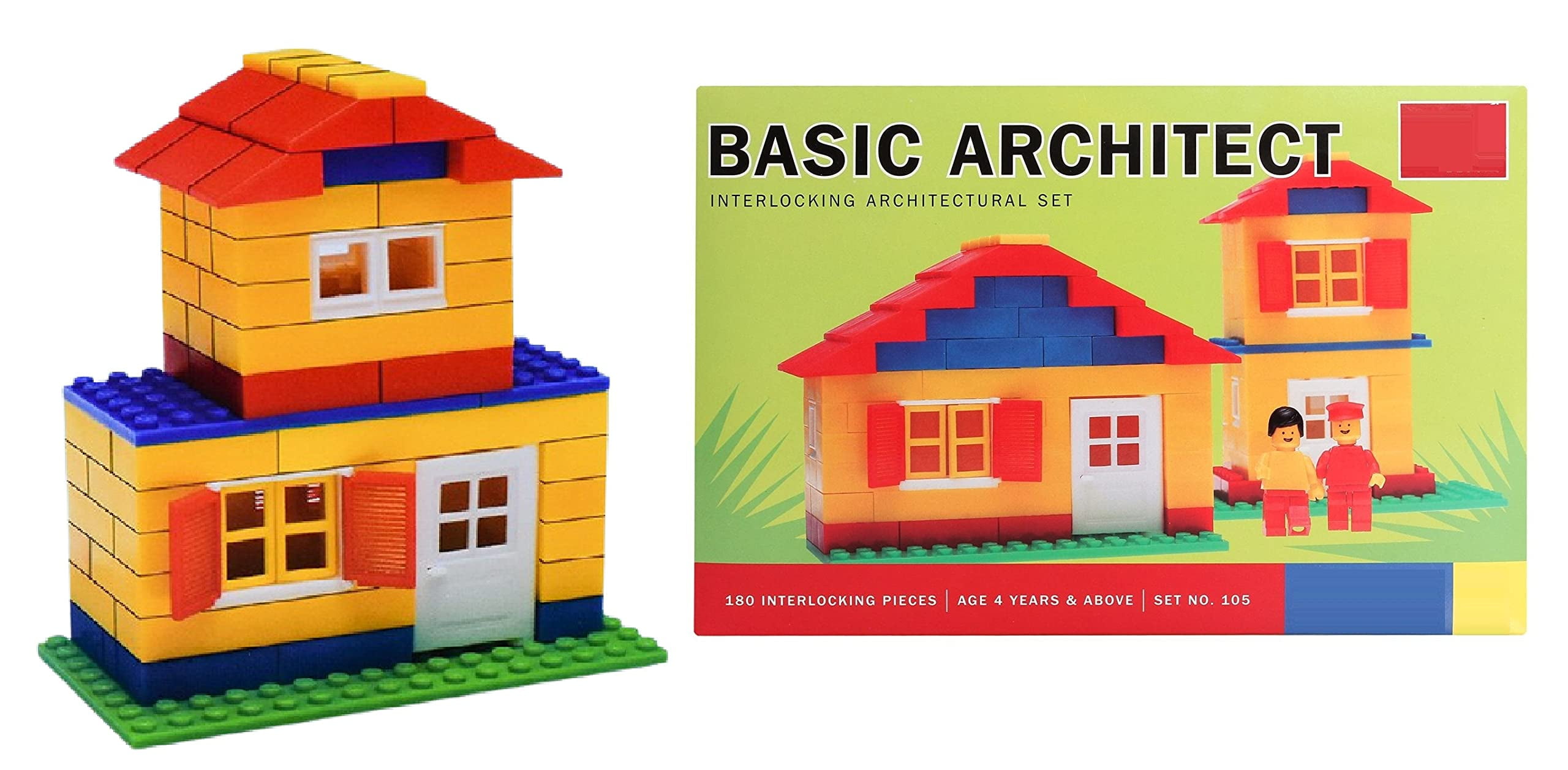 Fourthline Basic Architect Block Set, 180 Pieces Interlocking Block Set ...