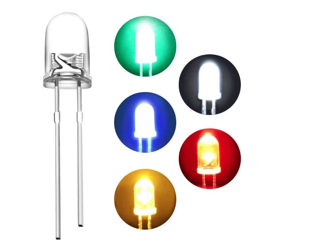Fourthline Branded 100 Pieces Super Bright 5mm,White, Green, Red ...