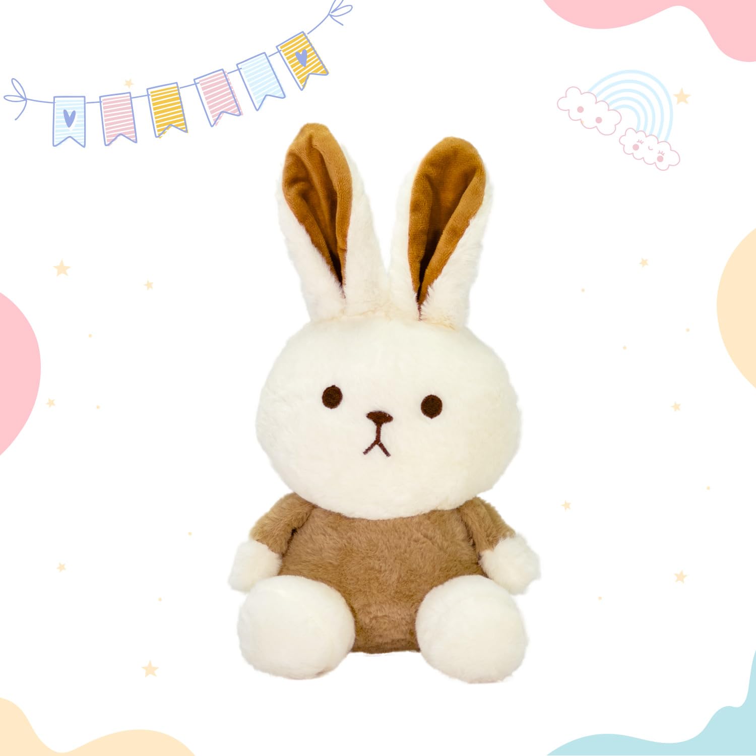 Fourthline Brown Rabbit Soft Toy - Plush Bunny with Enlarged Ears for ...