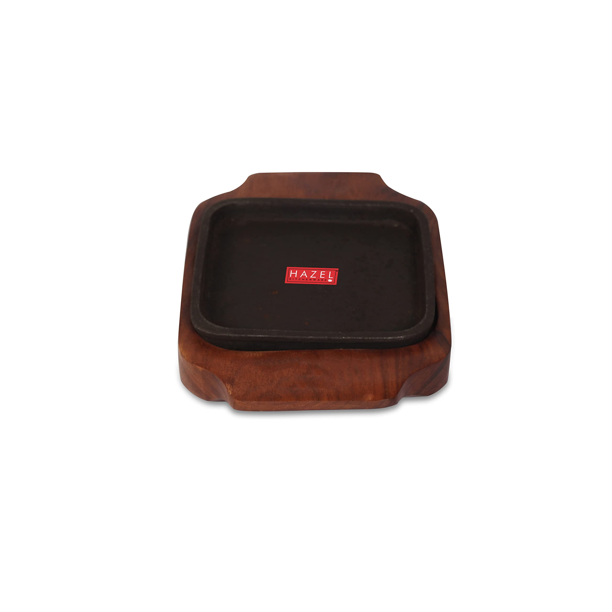 Fourthline Cast Iron Sizzler Plate with a Wooden Base | 5 Inch Small ...