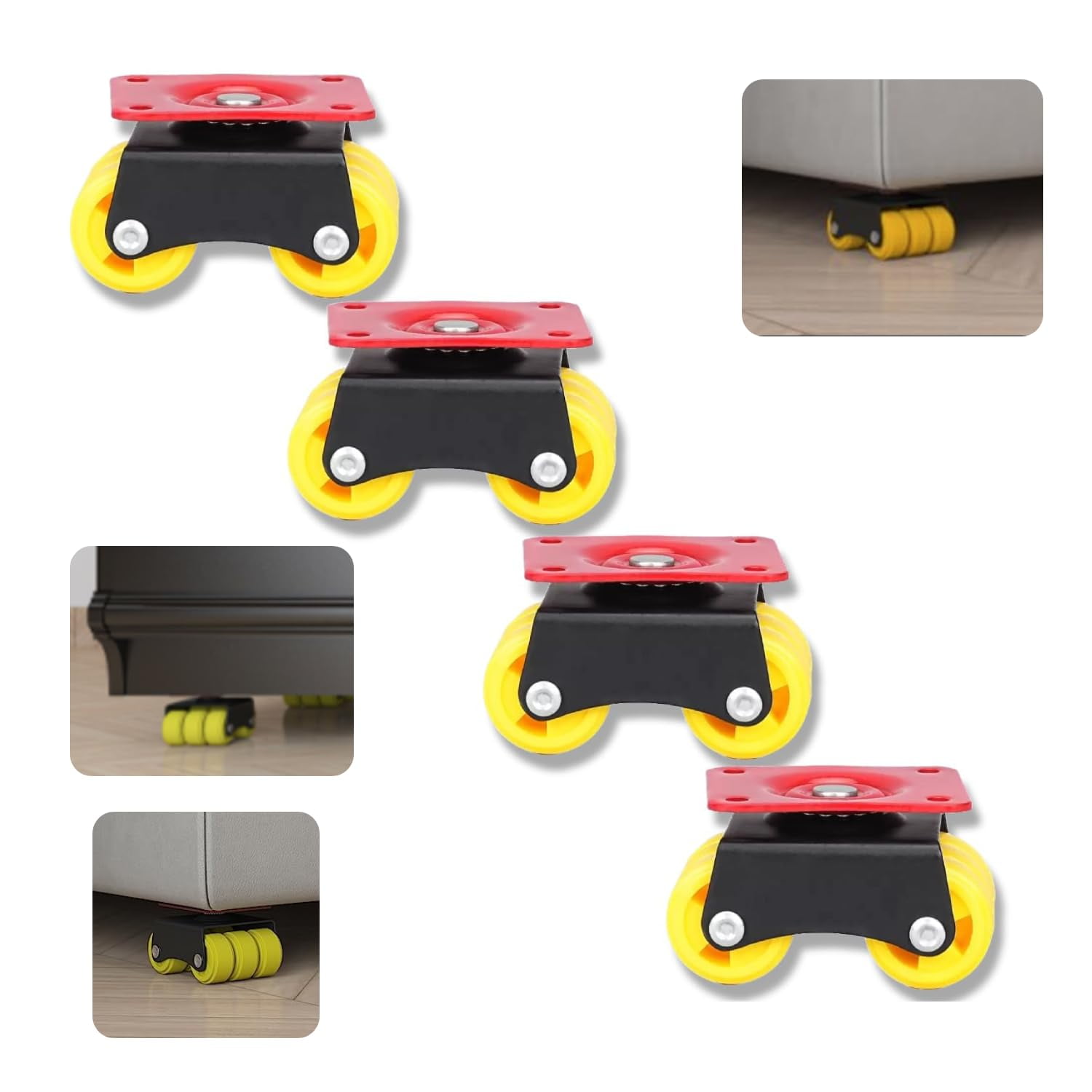 Fourthline Caster Wheels Heavy Duty Revolving Castors wheels for Heavy ...