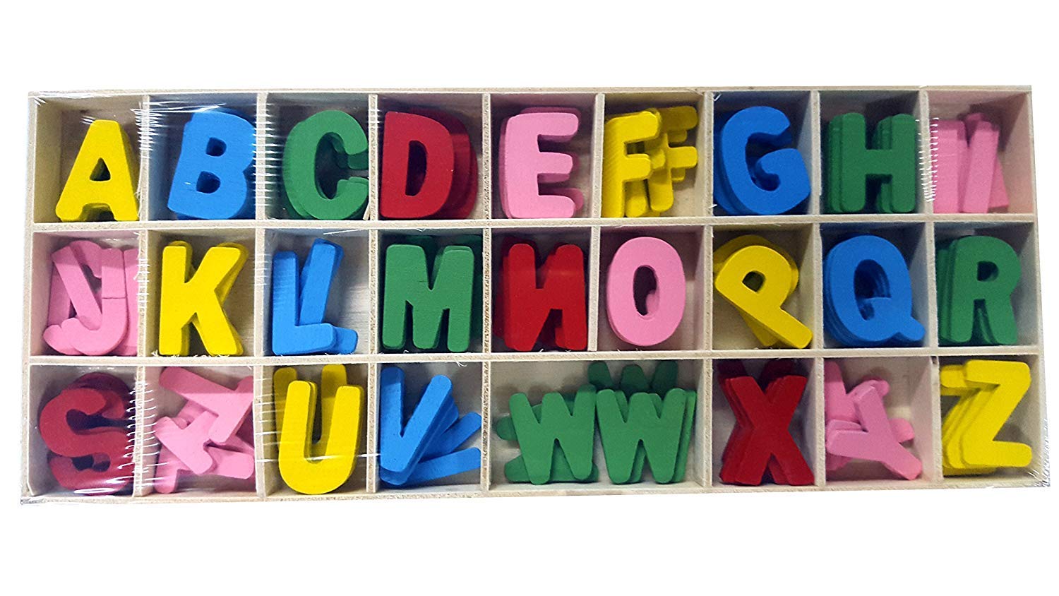 Fourthline Colorful Wooden Alphabets Set (5 Pcs Each) Letters for Art ...