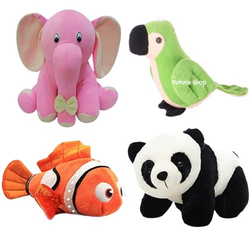 Fourthline Combo of 4 Soft Toys for Kids Fish, Rabbit (28cm), Penguine ...