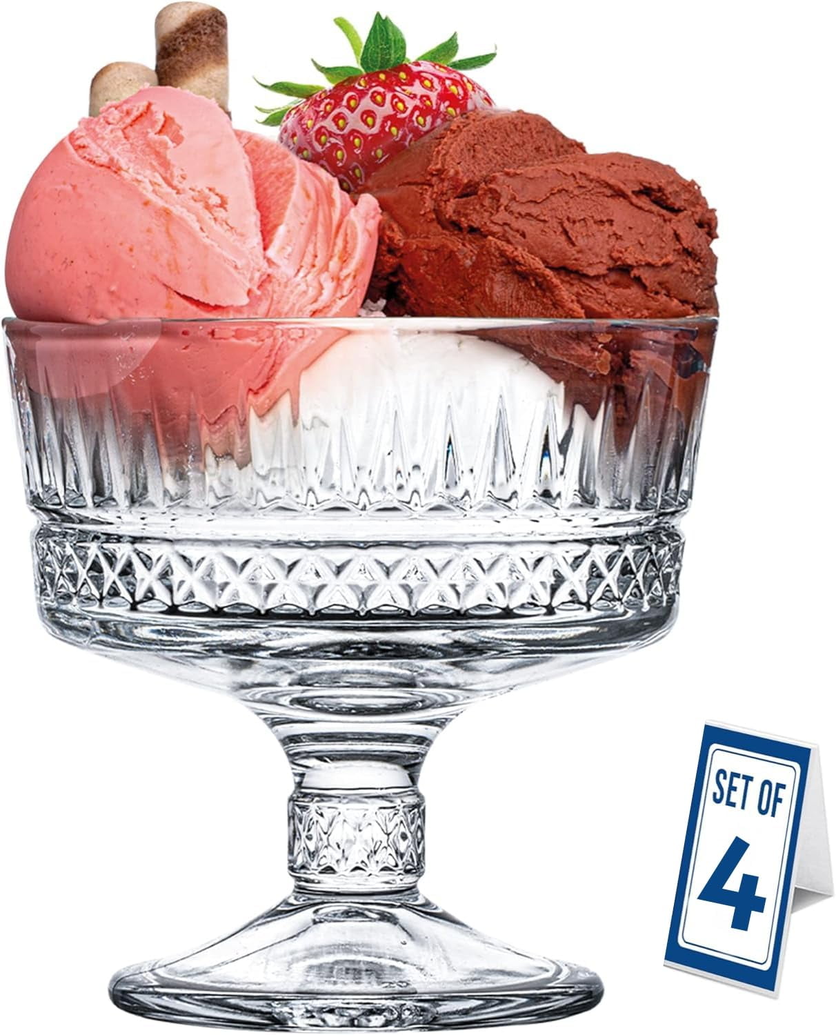Fourthline - Crystal Glass Ice Cream Cups - Premium Glass Ice Cream ...