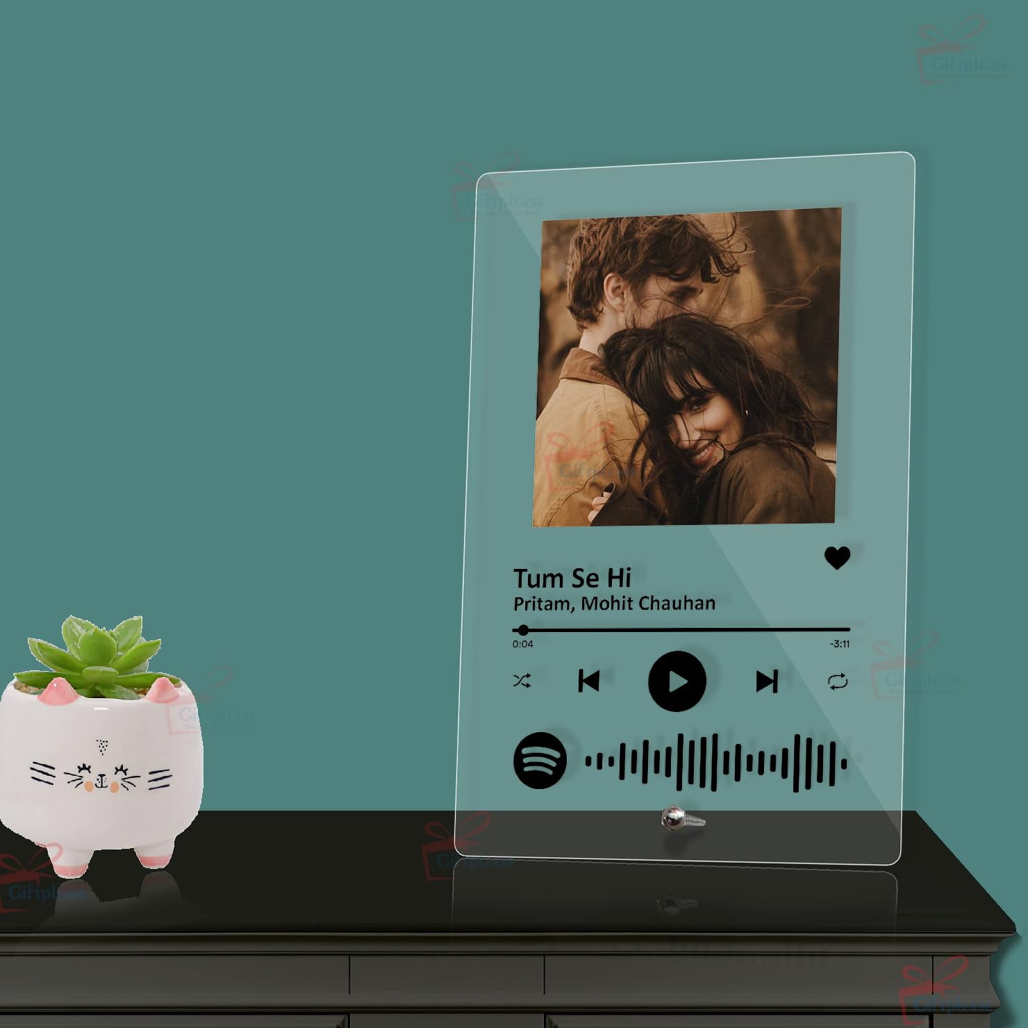 Fourthline Customized Photo and song Spotify Frame With Steel Removable Stand | Personalized ...