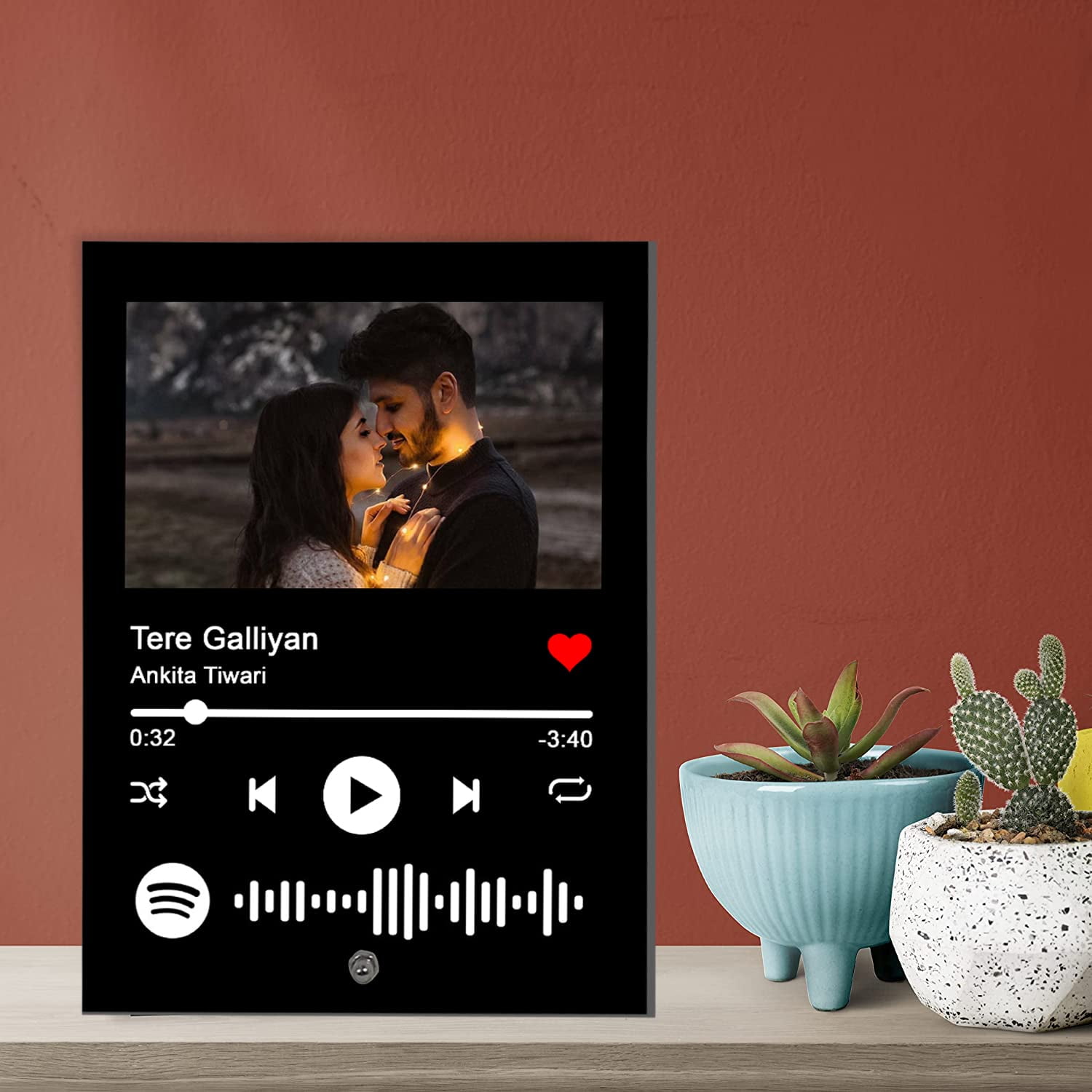 Fourthline Customized Photo and song Spotify Plaque With Steel Removable Stand | Personalized ...