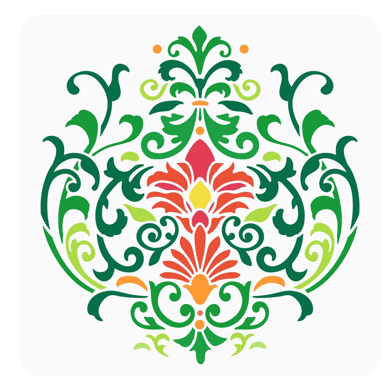 Fourthline Damask Flower Stencil 11.8x11.8 inch Mandala Stencils Floral ...