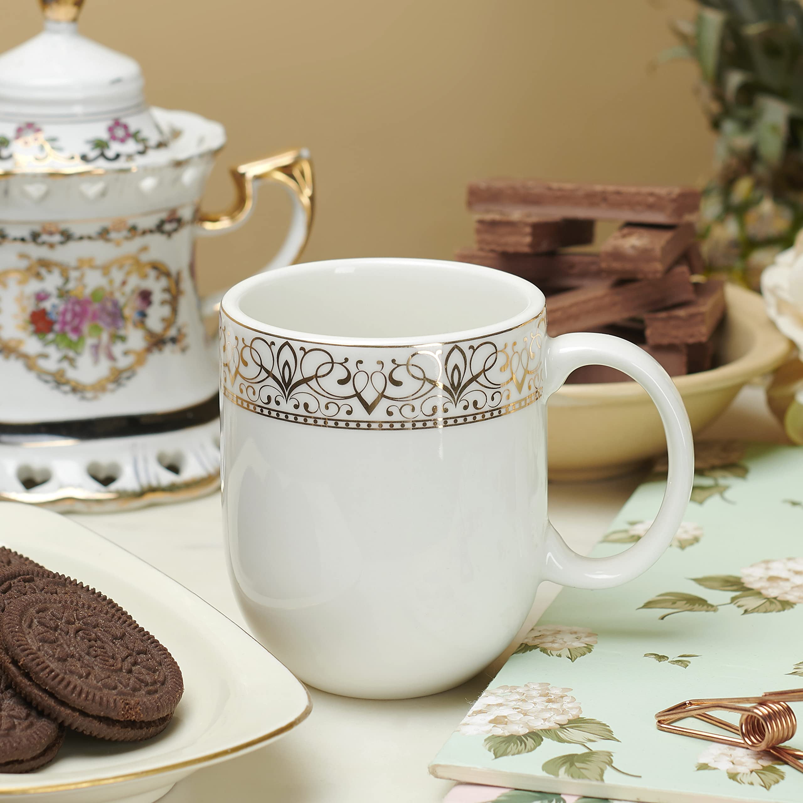 Fourthline Dazzle Series - Porcelain Coffee Mugs Large|Tea/Milk Cup Aesthetic Design Made with ...