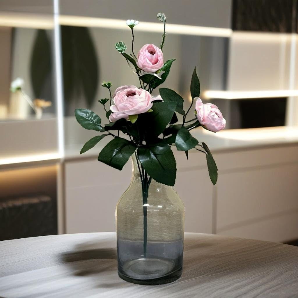 Fourthline Decor Artificial Multiflora Flower Peony Roses Fake Sticks ...