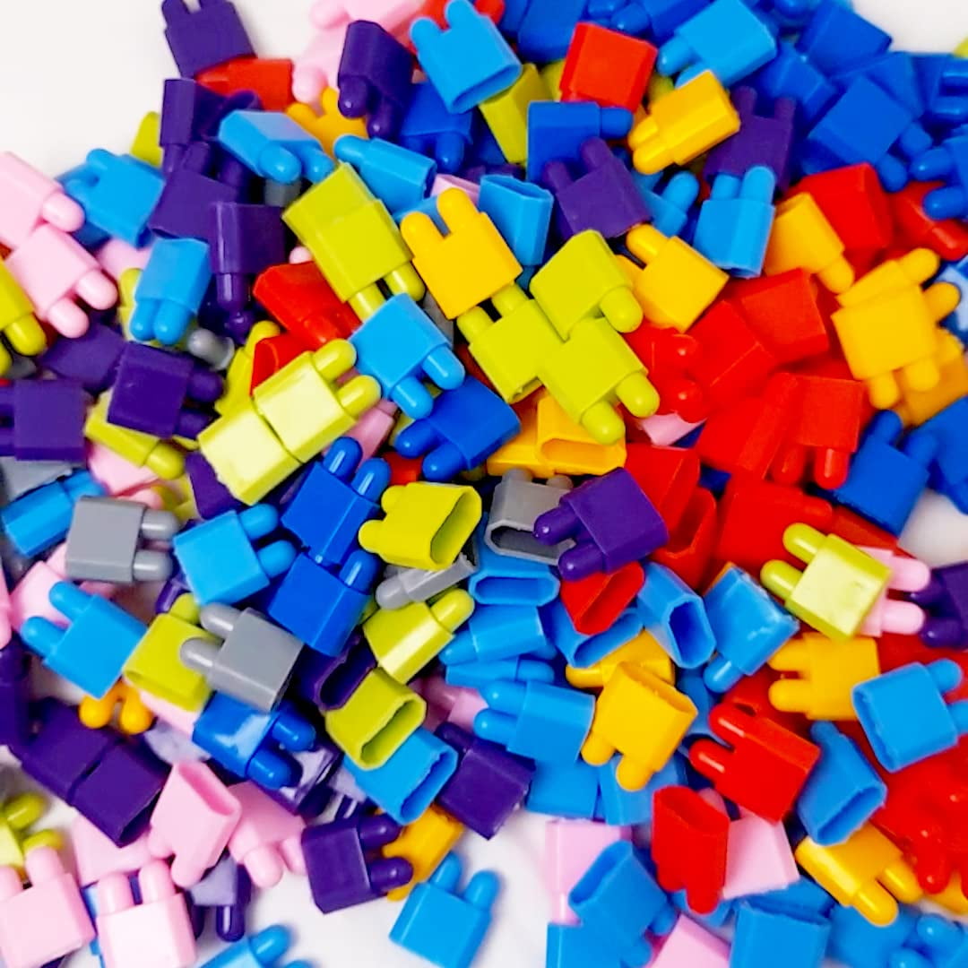 Fourthline Domino Building Blocks Plastic Bullet Block Cubes Set For Counting Sorting Stem