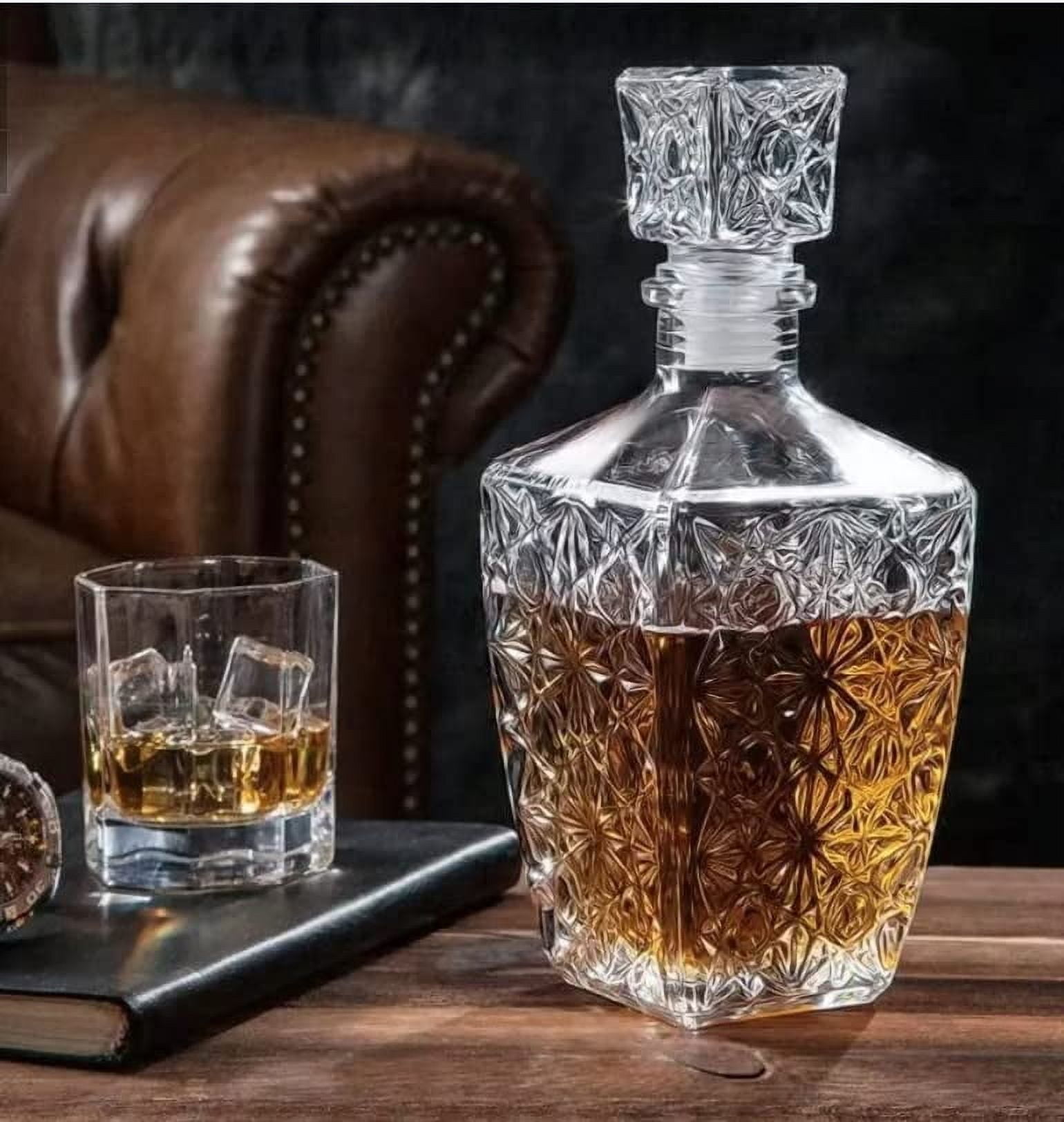 Fourthline® European Style Crystal Clear Glass Decanter Storage ...