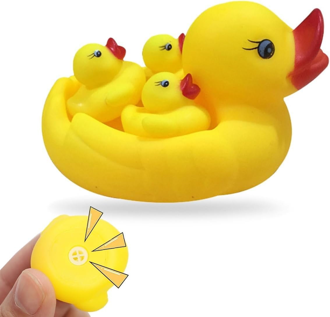 Fourthline Float & Squeak Mini Rubber Duck Family: Bath Time Fun with ...