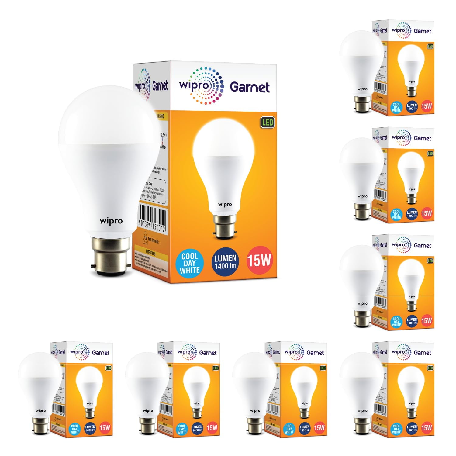 Fourthline Garnet 15W LED Bulb for Home & Office |Cool Day White (6500K ...