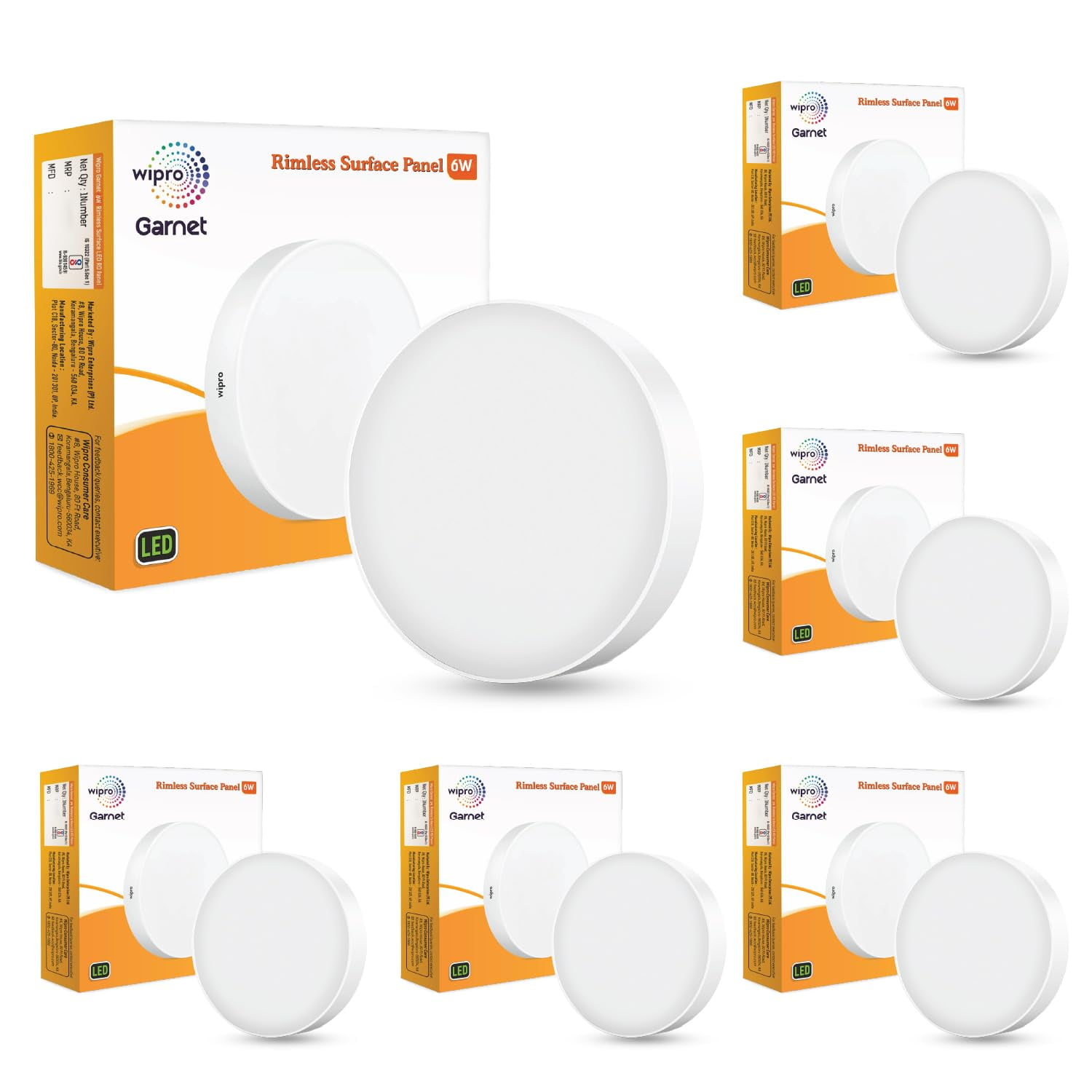 Fourthline Garnet 6W Rimless Round Led Surface Panel|Warm White Light ...