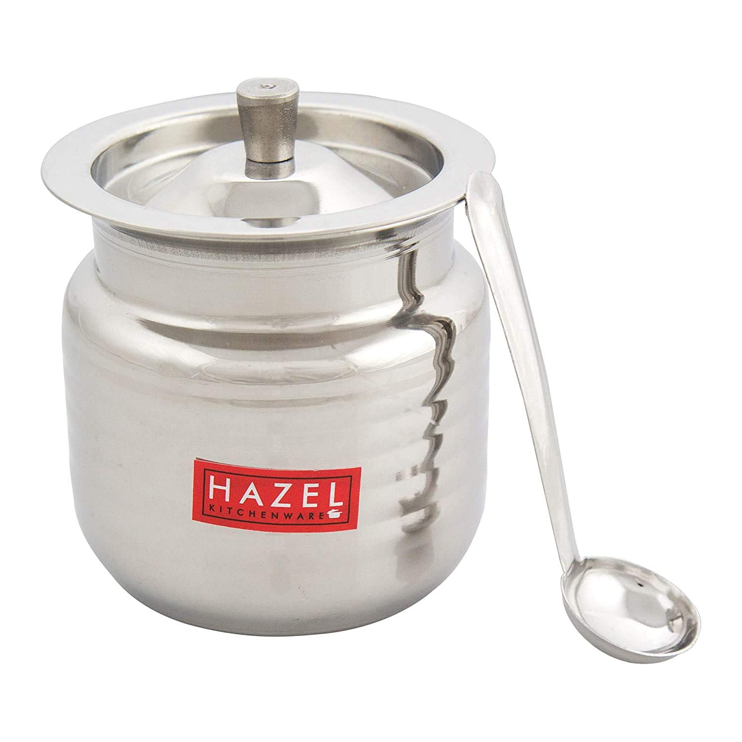 Fourthline Ghee Pot with Spoon | Stainless Steel Hammered Finish Ghee ...