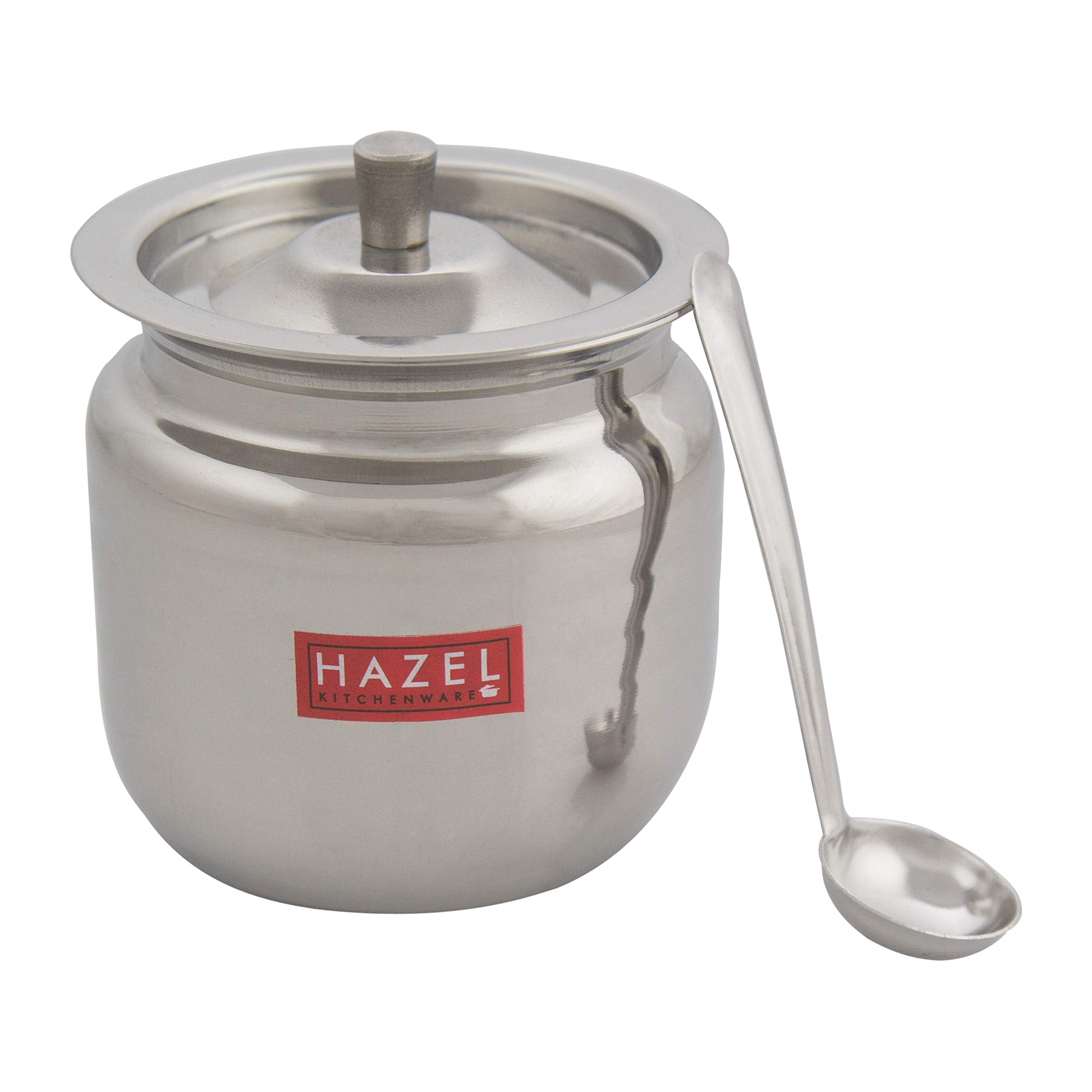 Fourthline Ghee Pot with Spoon | Stainless Steel Hammered Finish Ghee ...