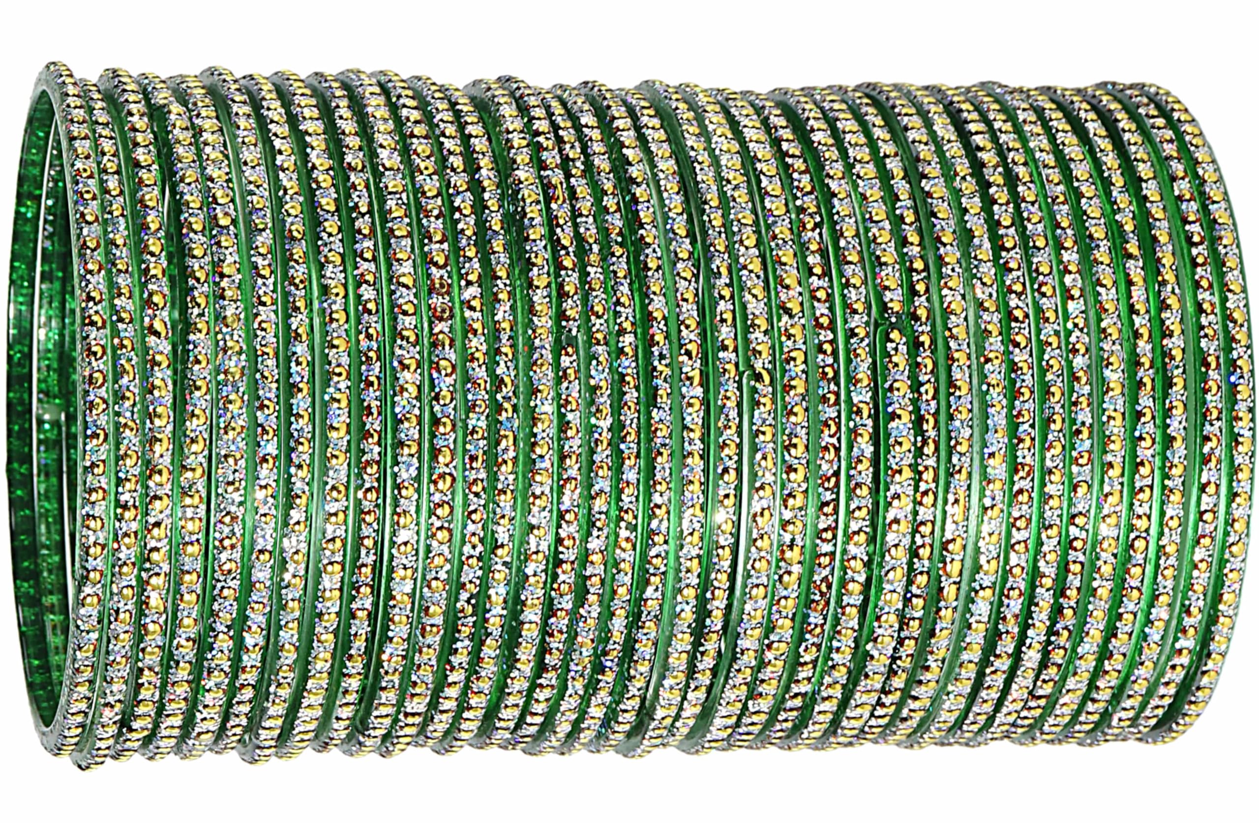 Fourthline Glass with Polka Dots & Glitter Stylish Fancy Bangles Set ...