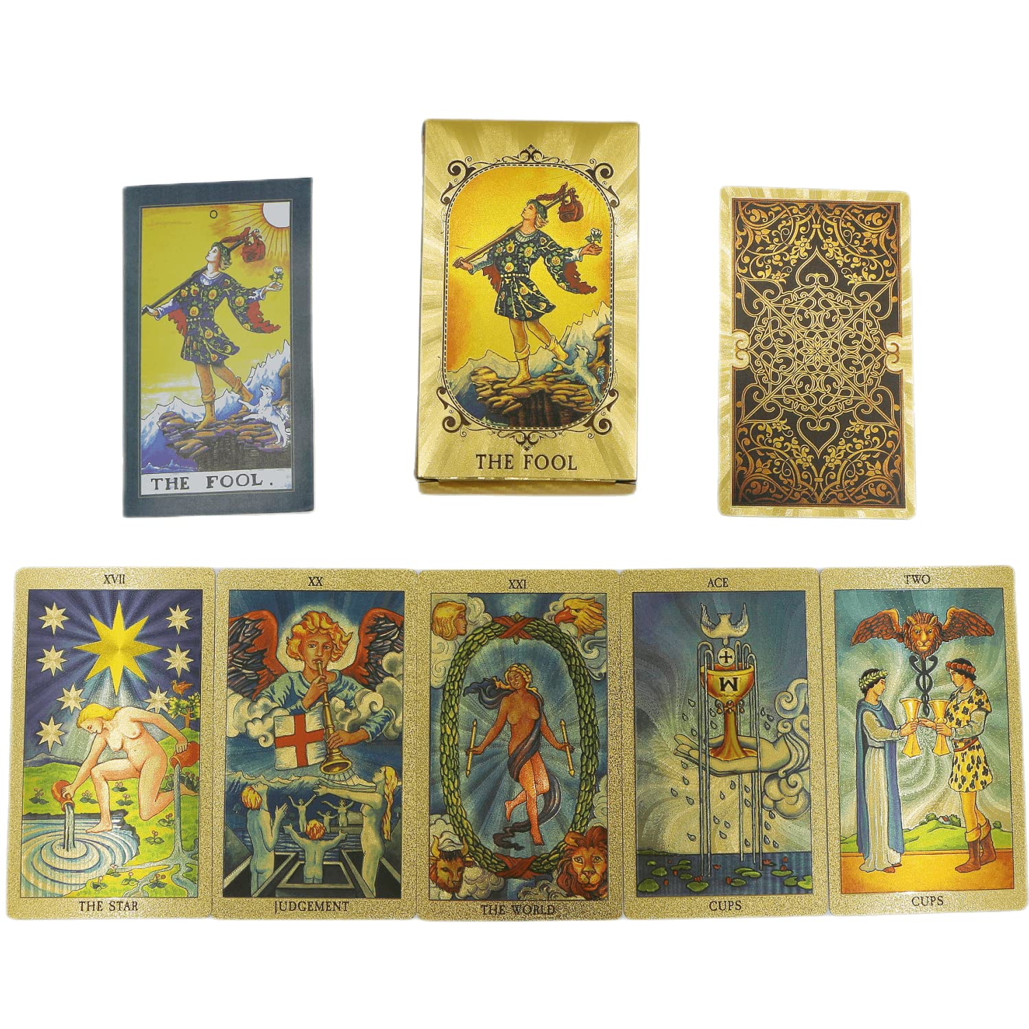 Fourthline Gold Foil Tarot Cards with-Guidebook - 78 Original Tarot ...