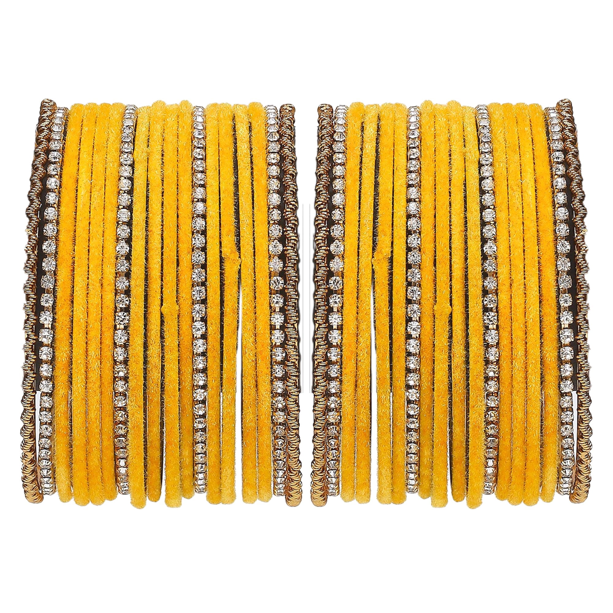 Fourthline Gold-Plated Matte Finish Velvet White American Diamonds ...