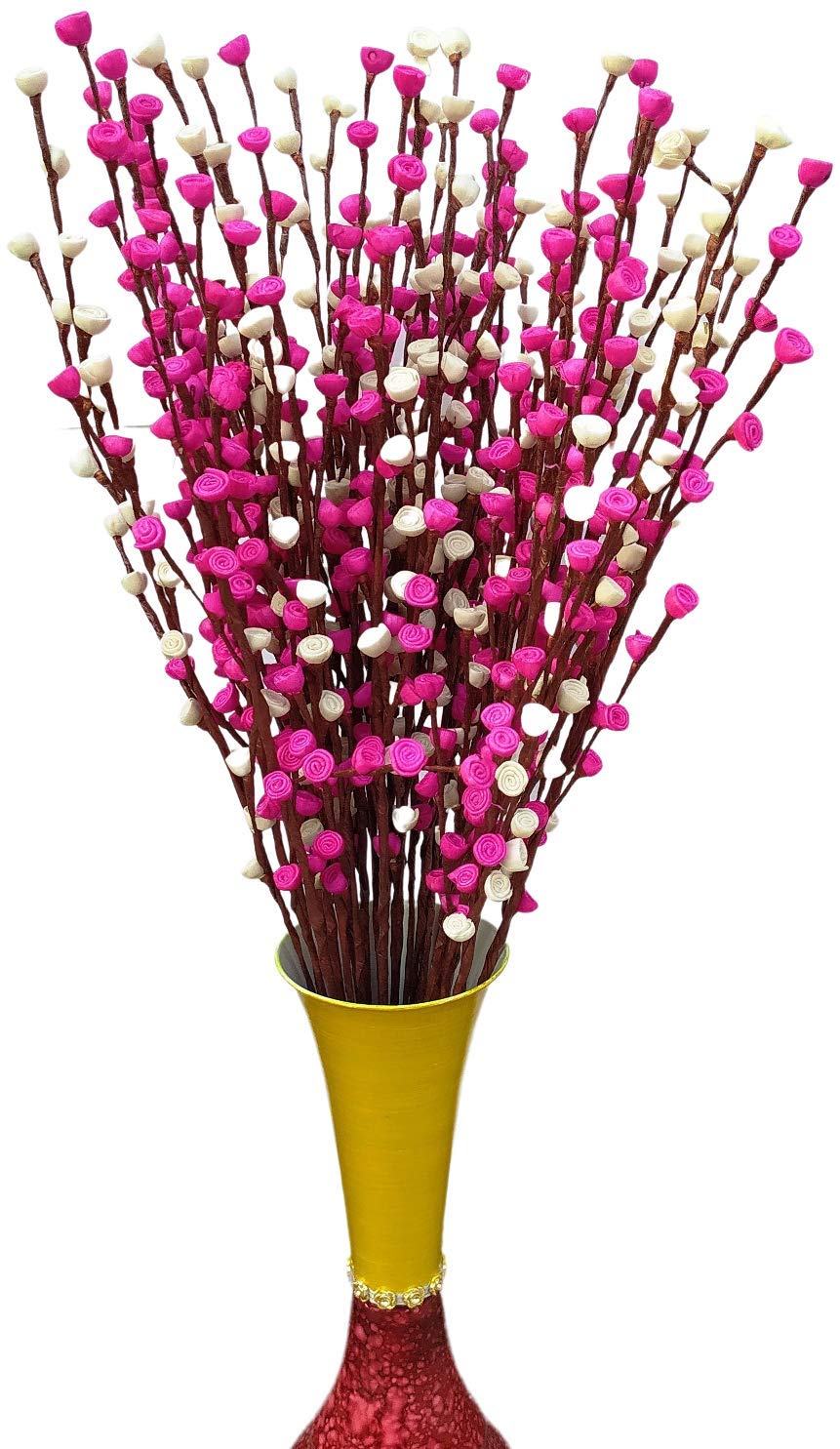 Fourthline Handmade Artificial Dry Wild Rose Flower, Multicolour, Pack ...