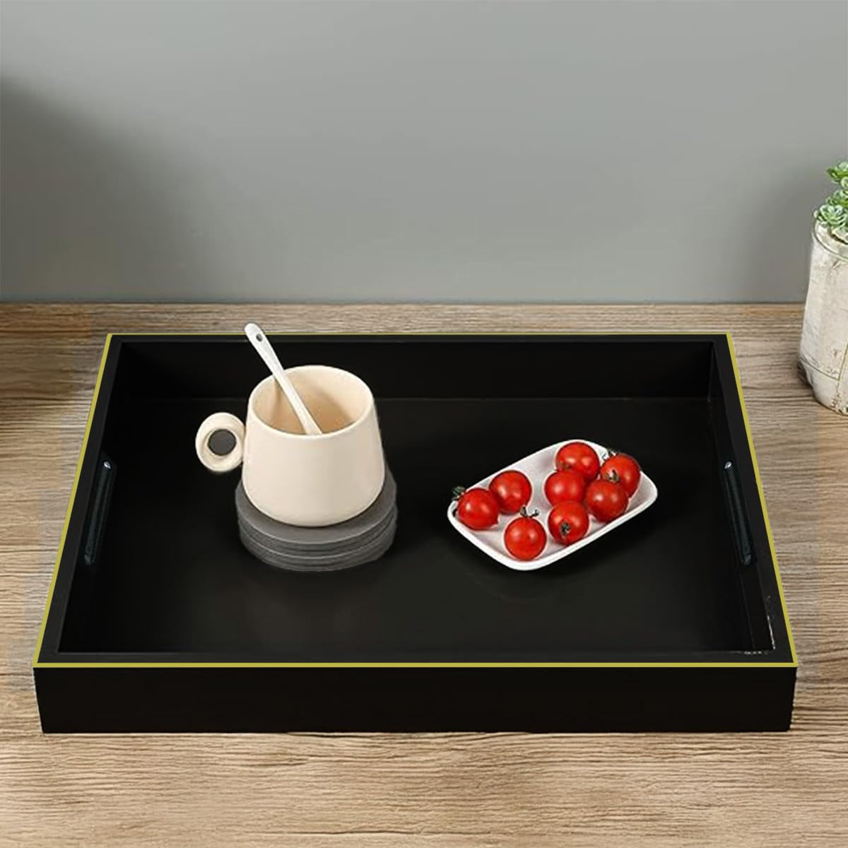 Fourthline Handmade Wooden Serving Tray | Fancy Serving Tray for Snacks ...