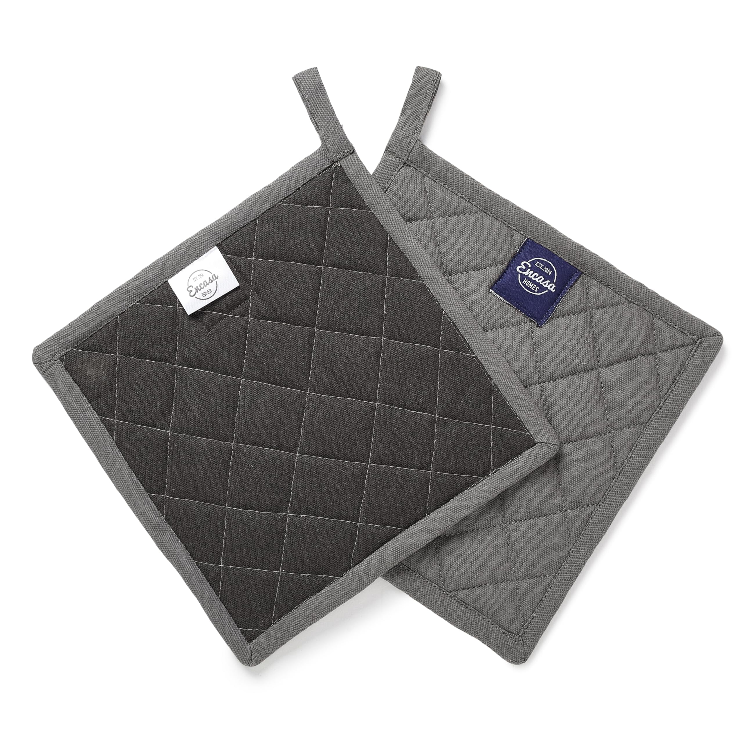 Fourthline Heat Resistant Cotton Pot Holders with Hanging Loop - Set of ...