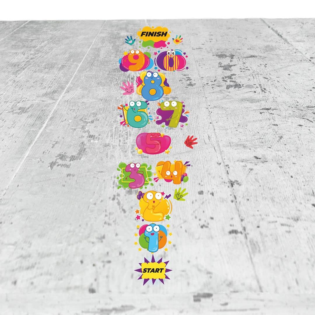 Fourthline Hopscotch Game Stickers Number Jumping Grid Game Colourful ...