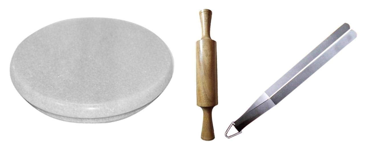 Fourthline Indian Marble Roti Maker/White Rolling Pin Board 10 Inch ...